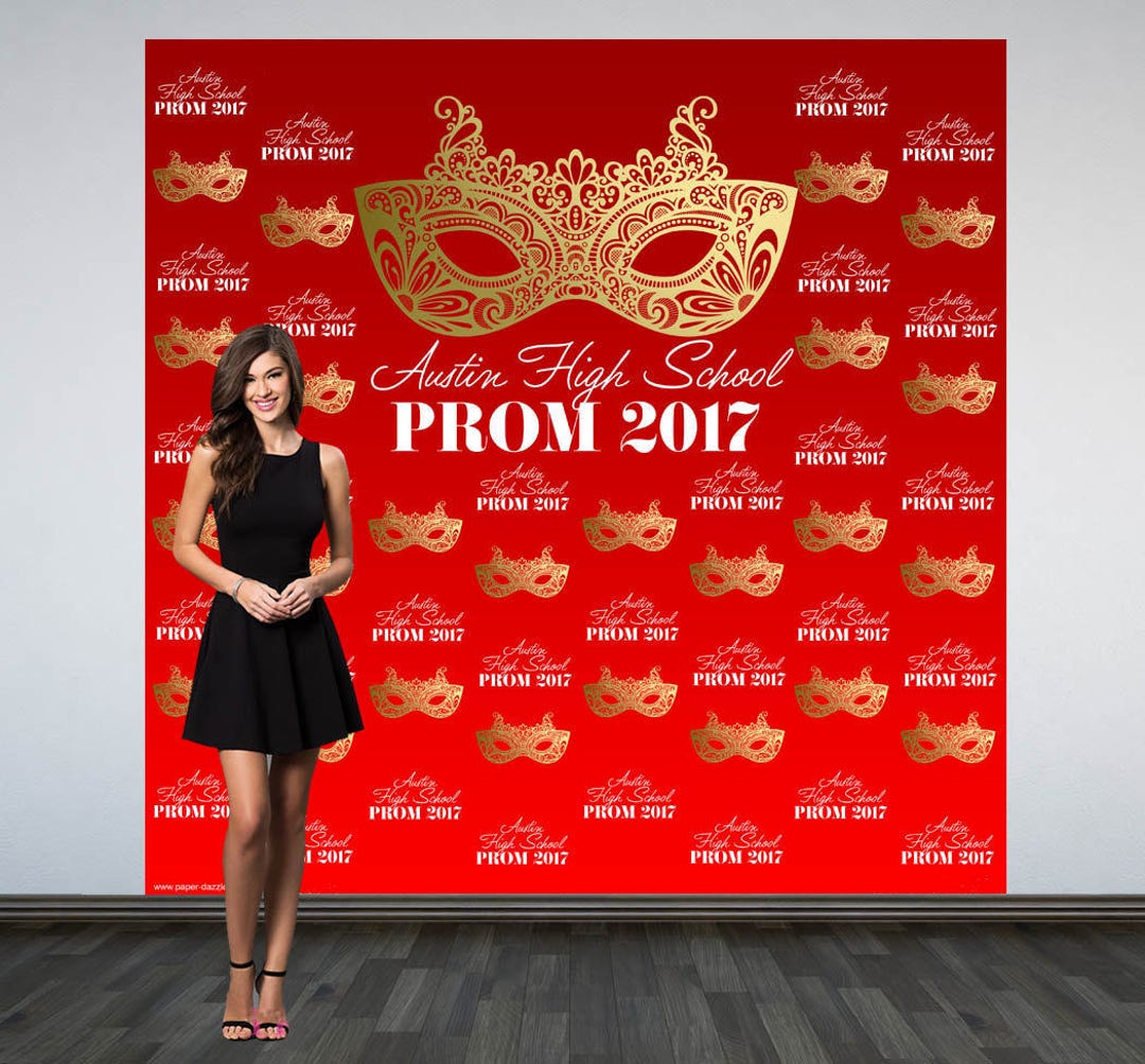 Prom Personalized Photo Backdrop - Masquerade Mask Birthday Photo ...