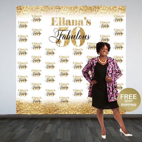 50th Birthday Backdrop - Etsy
