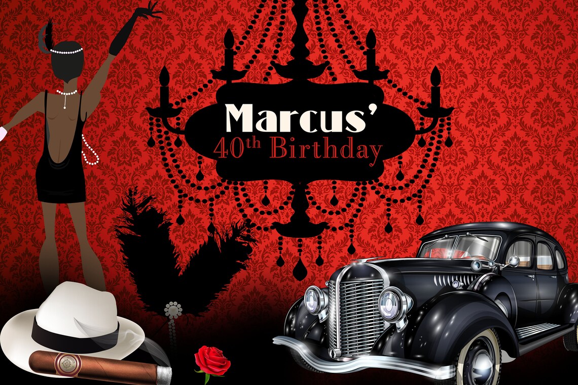 Gangster Personalized Backdrop Birthday Cake Table Backdrop | Etsy