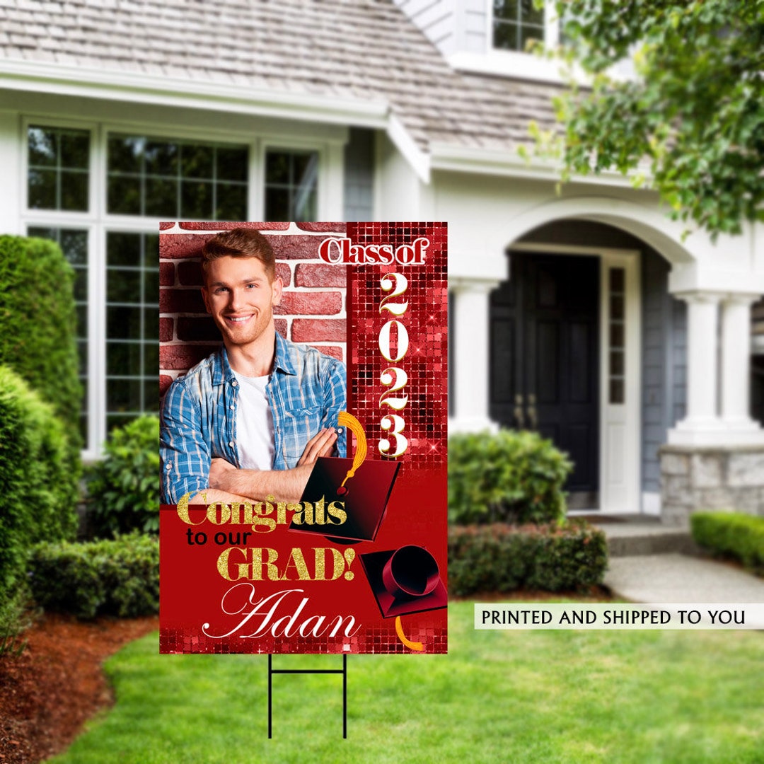 Class of 2023 Graduation Photo Yard Sign - High School Senior Welcome ...