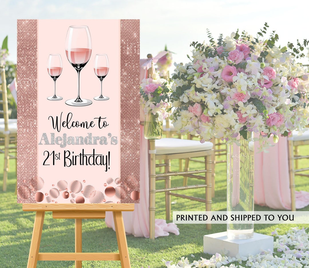 21st Birthday Welcome Sign - Rose All Day Sign in Board, Welcome to the ...