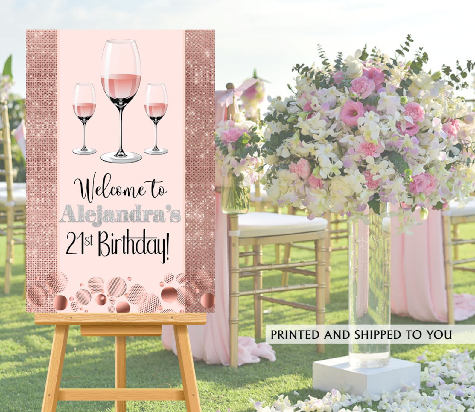 21st Birthday Welcome Sign Rose All Day Sign in Board | Etsy