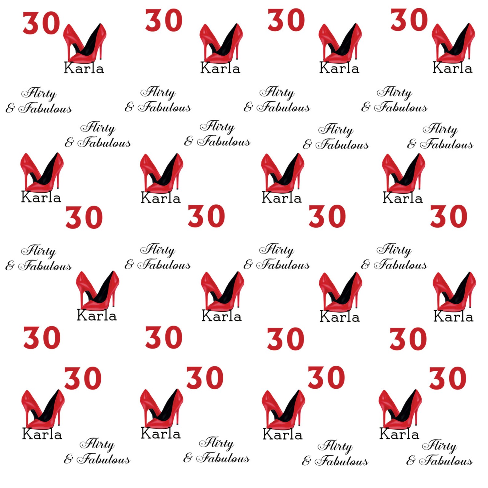 Stepping Into 30 Personalized Photo Backdrop red Heels Step - Etsy
