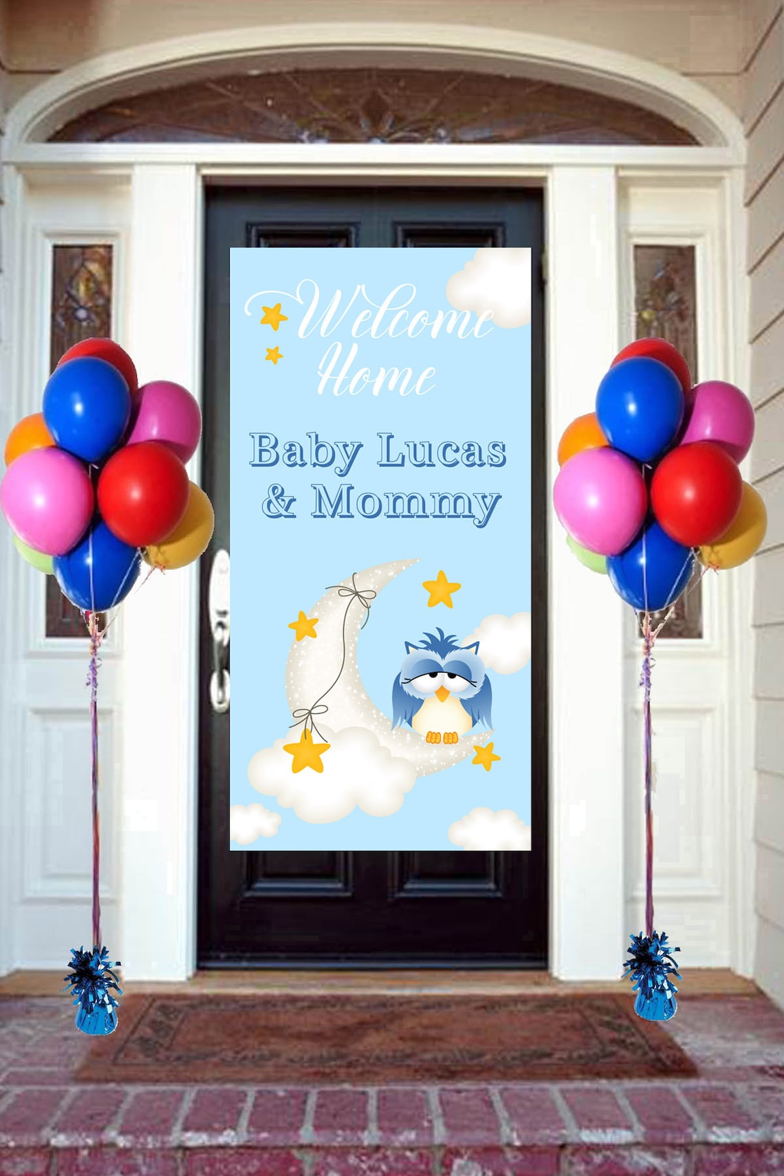 Welcome Home Baby Door Banner Personalized Baby Boy Party | Etsy