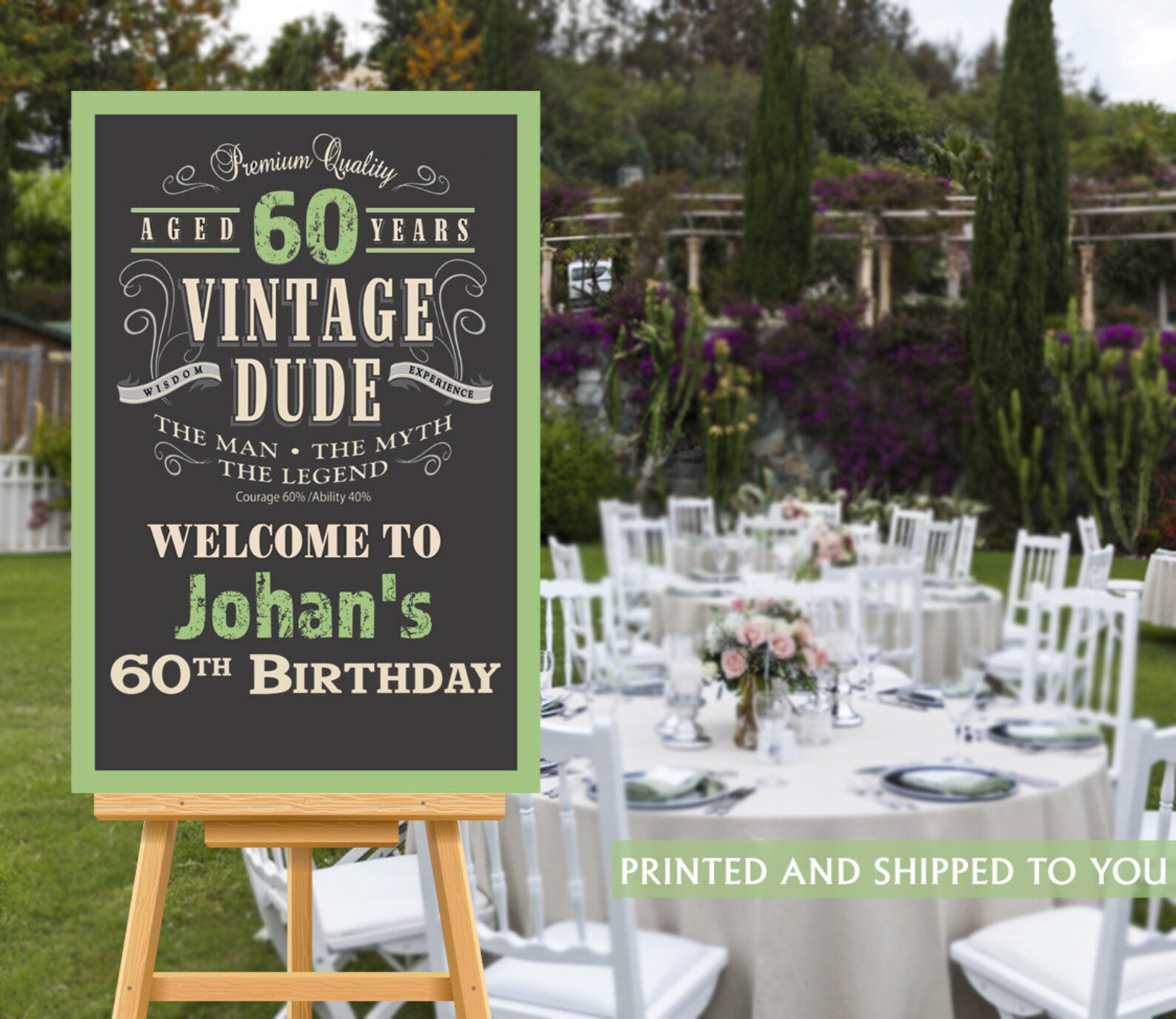 Vintage Dude Welcome Sign 60th Birthday Party Sign Welcome - Etsy