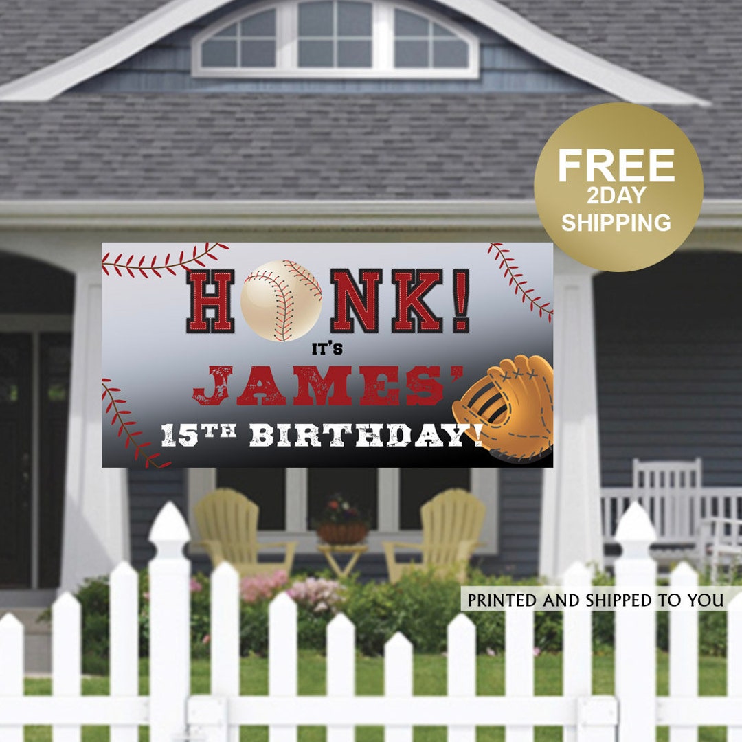 Baseball Birthday Banner | Personalized Birthday Banner | Sports ...
