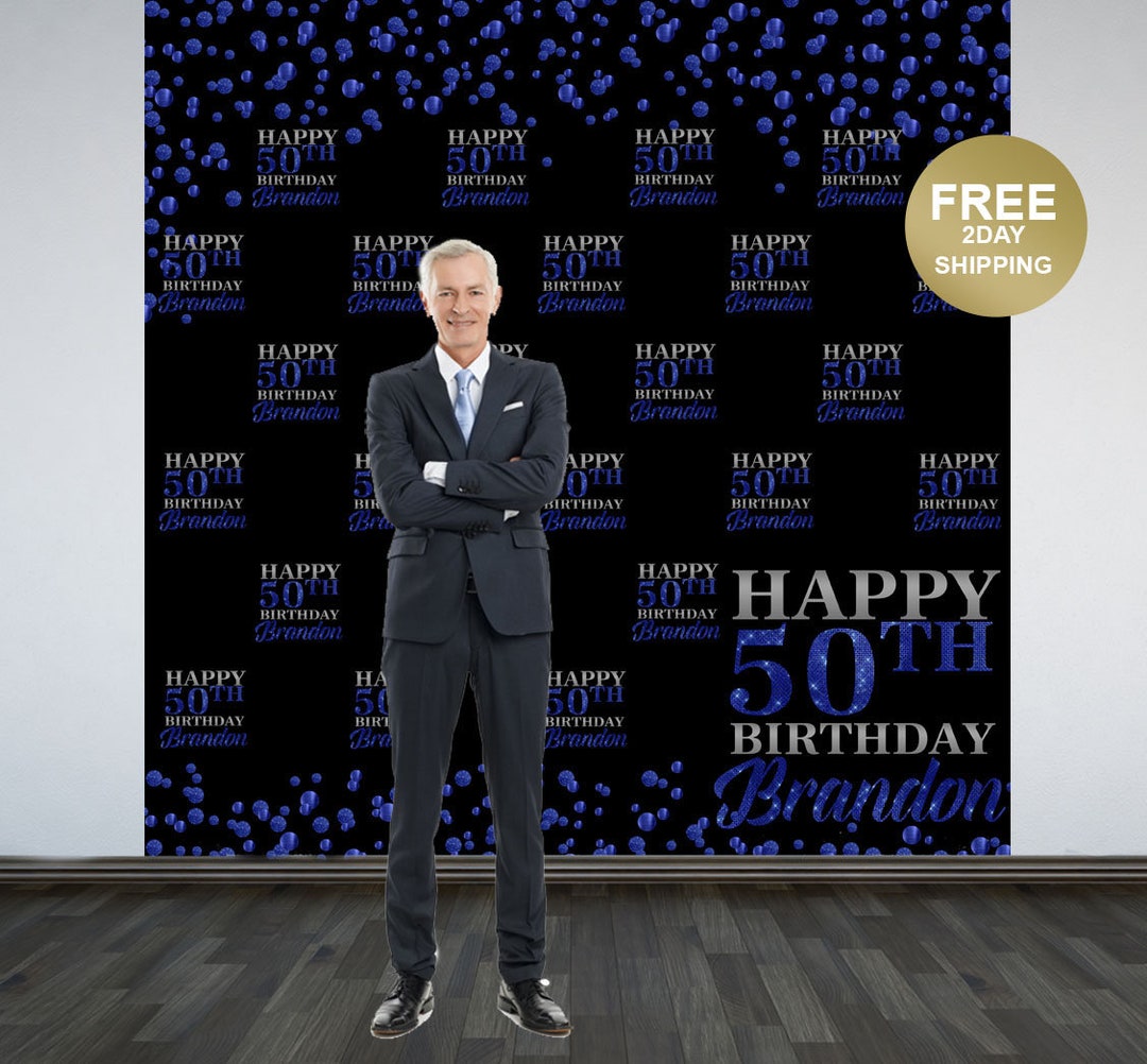 50th Birthday Personalized Photo Backdrop | 40th Birthday Photo ...