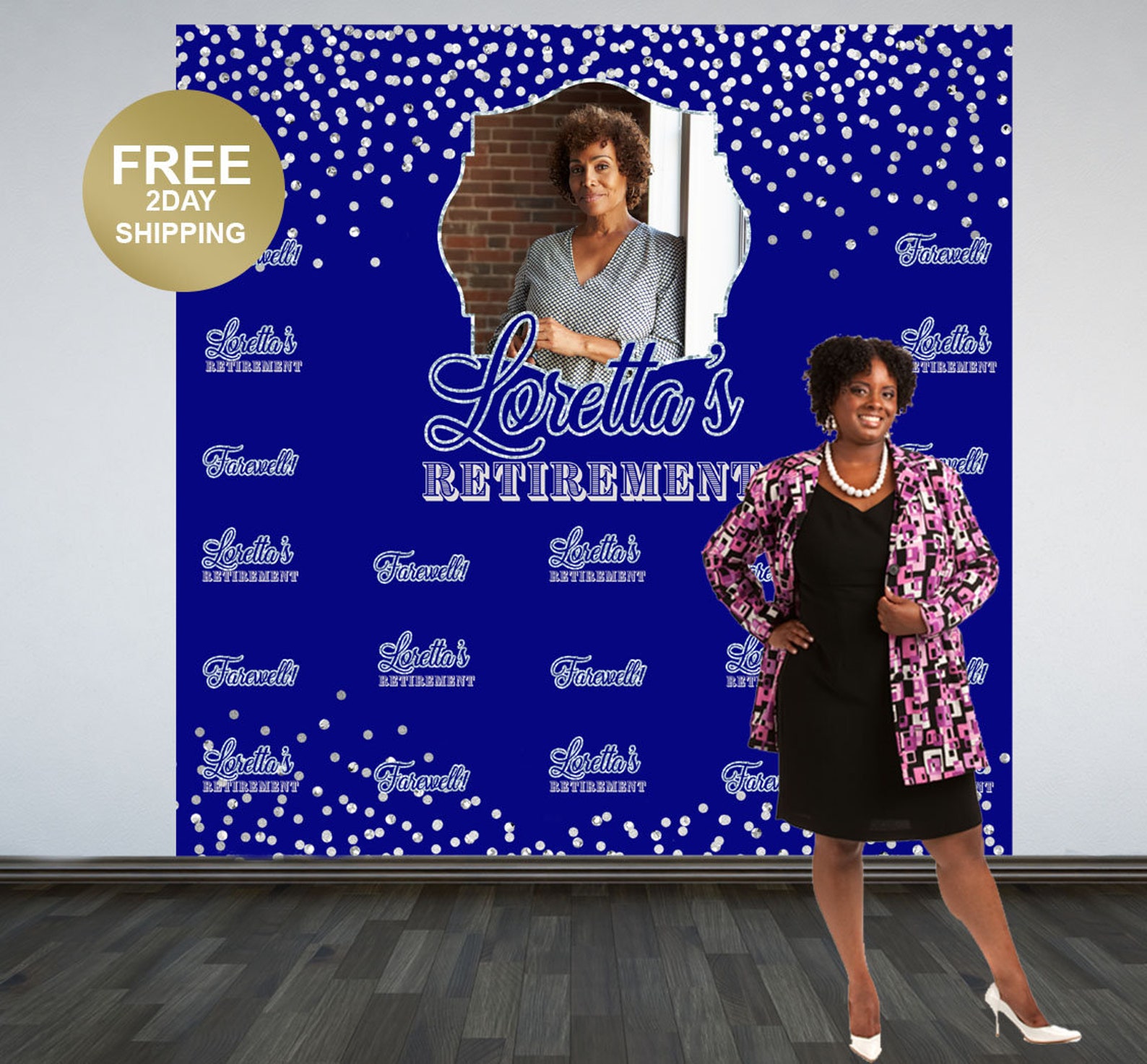 Retirement Personalized Photo Backdrop 50th Birthday Photo | Etsy
