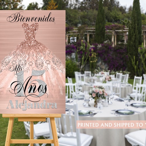 Mis Quince Años Welcome Sign Welcome to the Party Sign 15th | Etsy