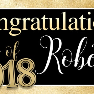 Gold Graduation Photo Banner Congrats Grad Personalized | Etsy