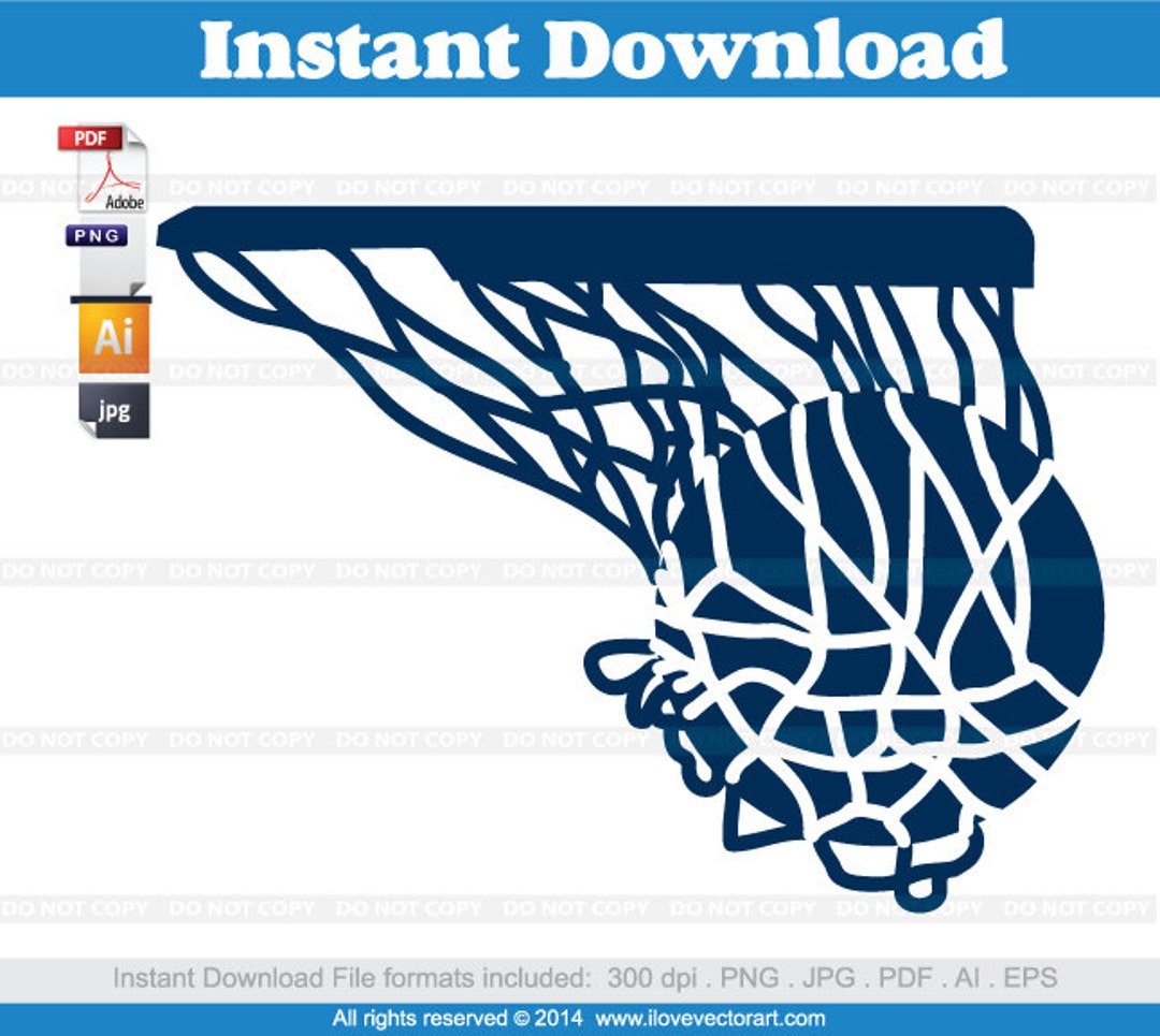 Basketball Hoop Swish Clipart, Commercial Free Use, Vector Graphics ...
