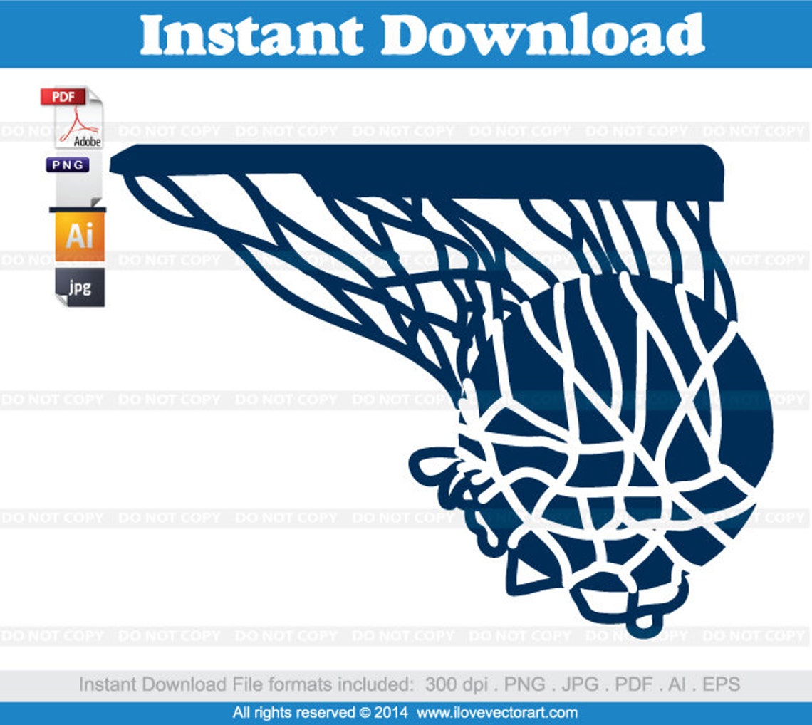Basketball Hoop Swish Clipart, Commercial Free Use, Vector Graphics ...