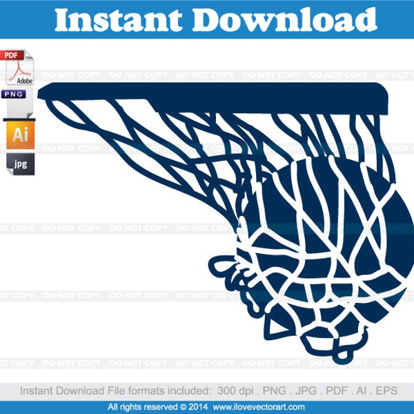 Basketball Clip Art Swish - Etsy