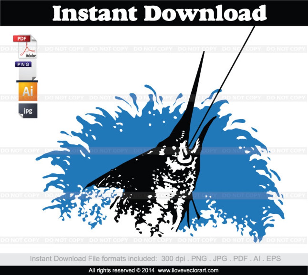 Sword Fish Clipart, Commercial Use, Vector Graphics, Clip Art, Images ...
