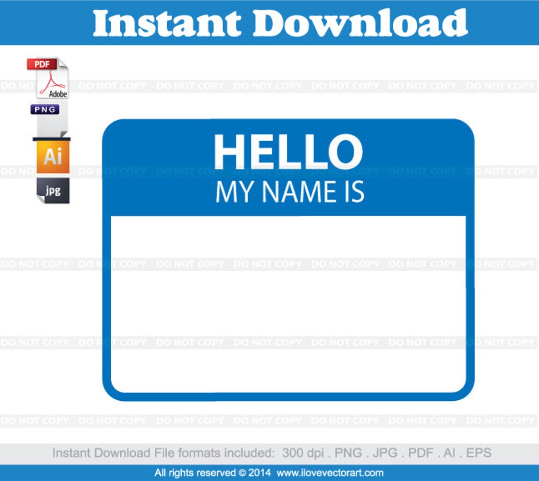 Hello My Name is Clipart, Commercial Use, Vector Graphics, Clip Art ...
