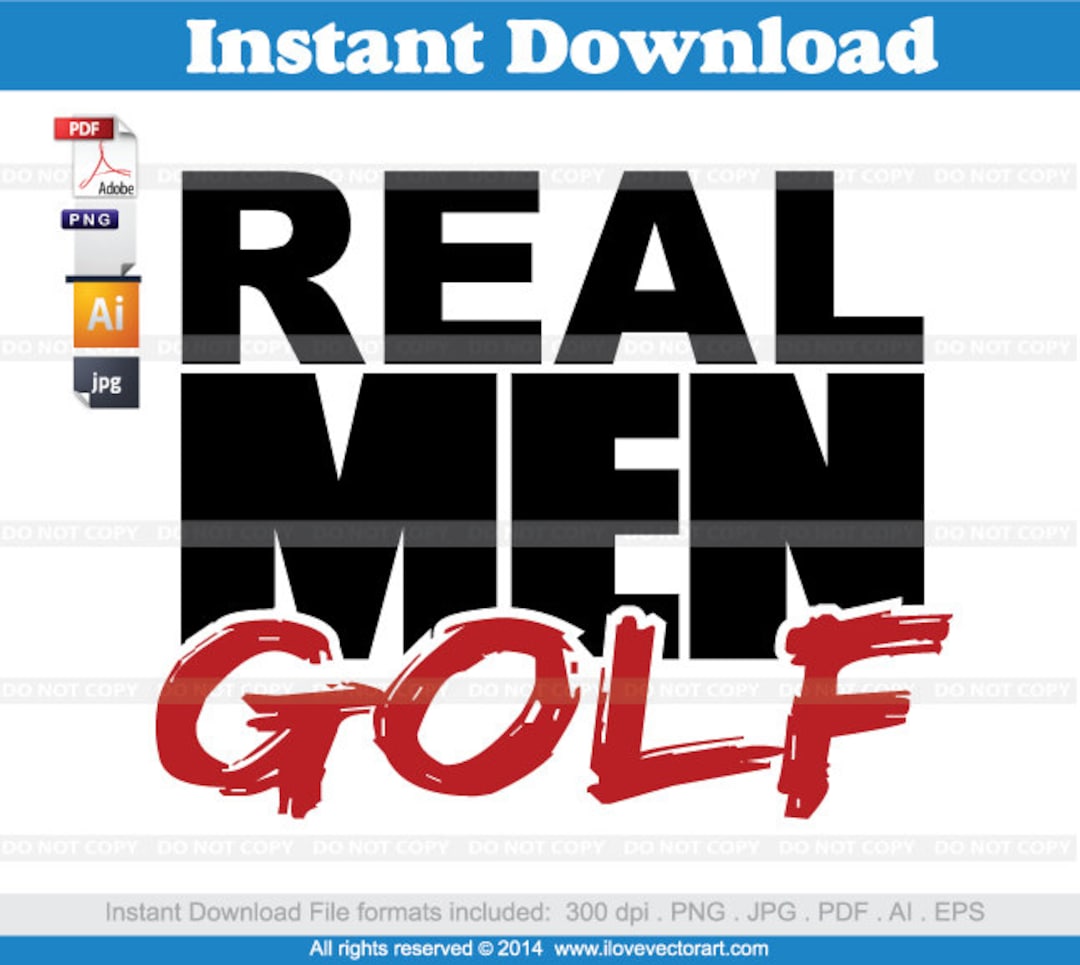 Real Men Golf Clipart, Commercial Use, Vector Graphics, Clip Art ...