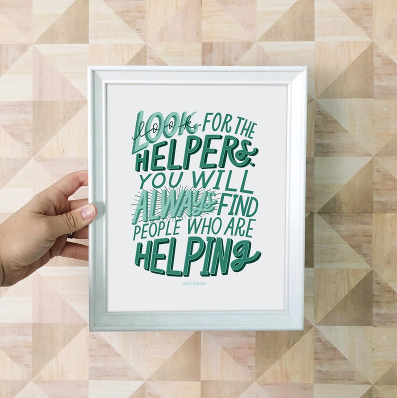 Look for the Helpers Fred Rogers 8x10 Art Print Mr Rogers - Etsy