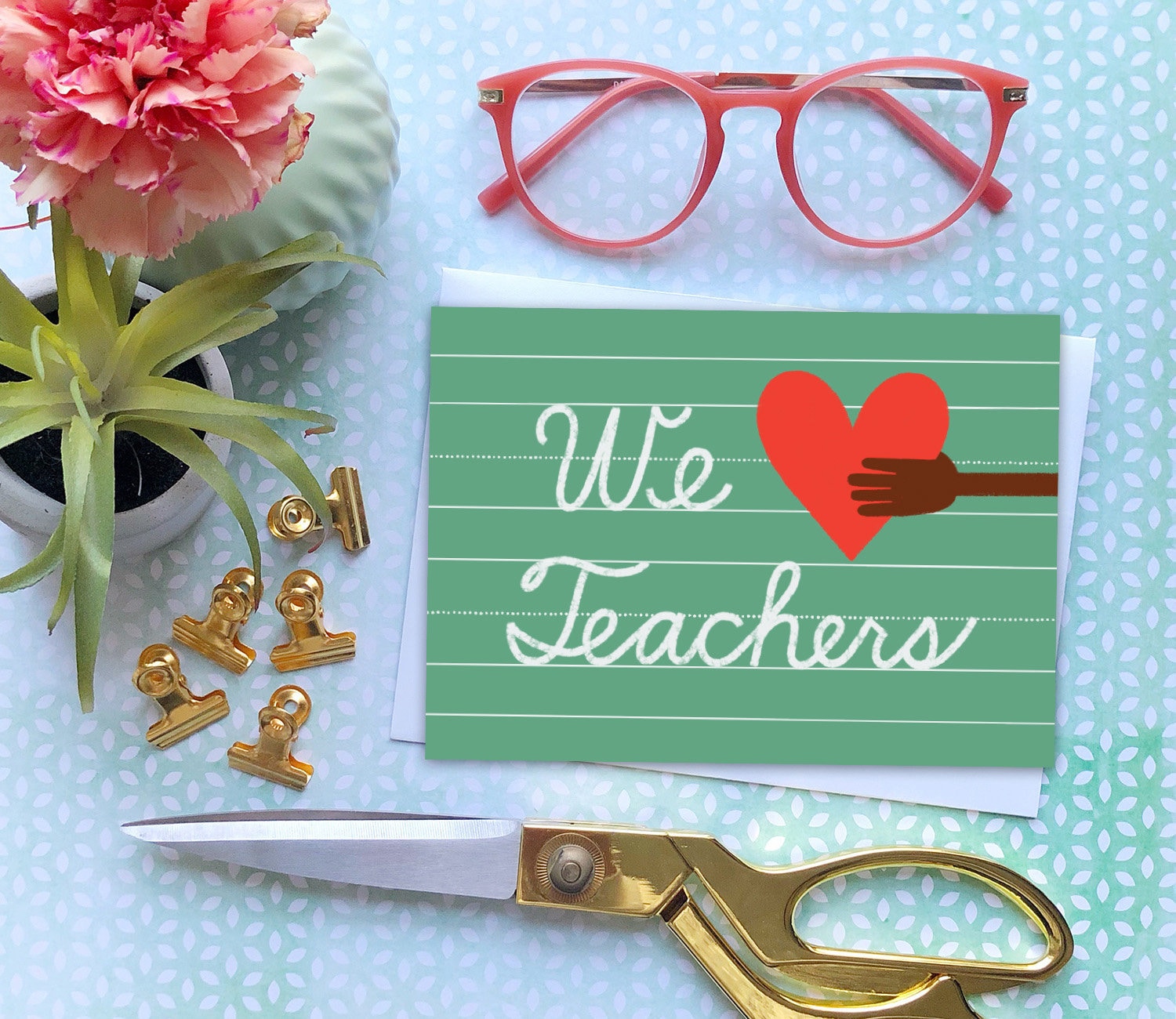 We Love Teachers Greeting Card Teacher Appreciation Teacher Gifts Thank ...