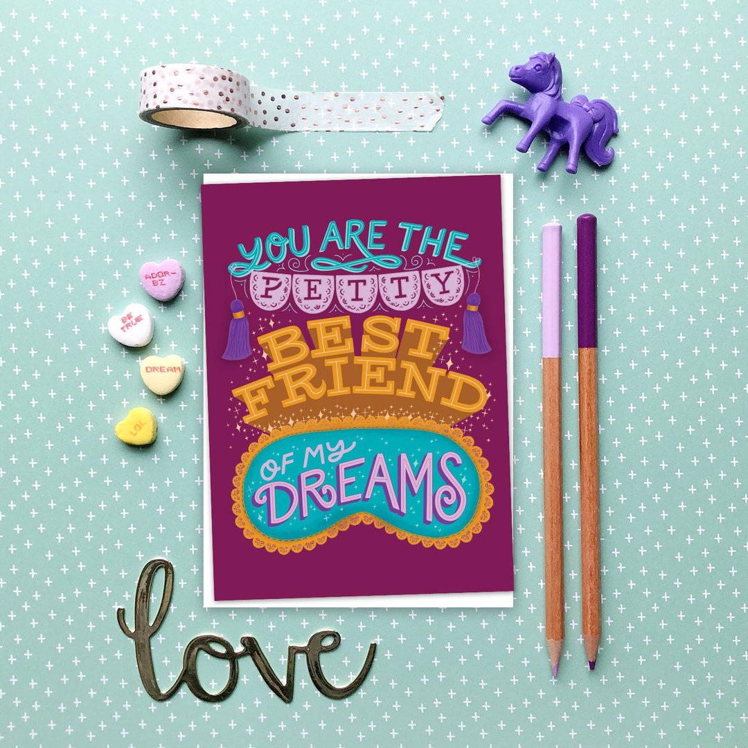 Petty Best Friend Greeting Card | Girlfriend Gift | Sister Gift | Gift ...