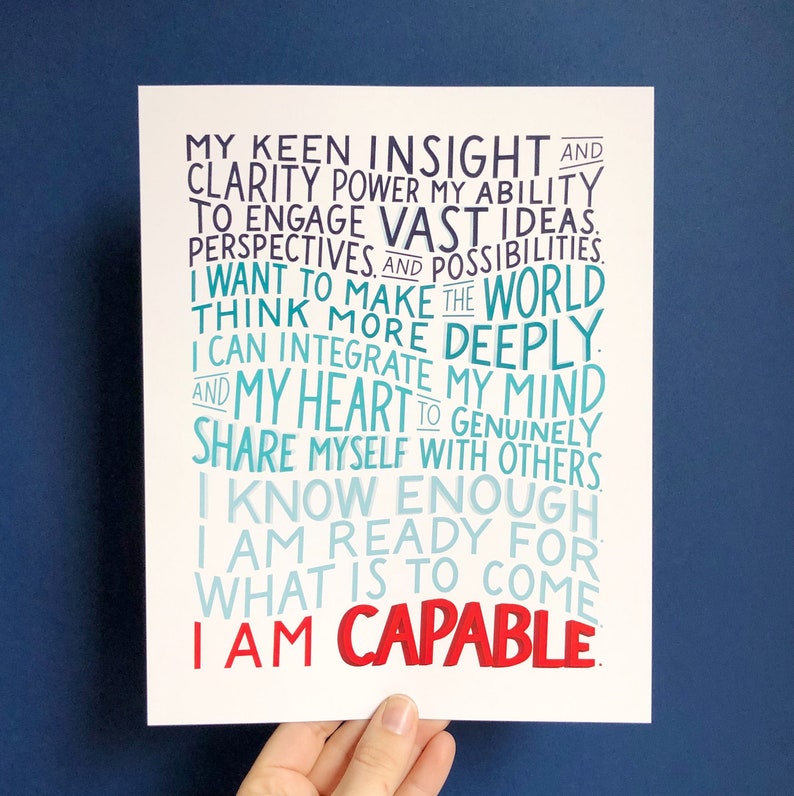I Am Capable Enneagram Five 8x10 Art Print | Mindfulness Gift | Self ...
