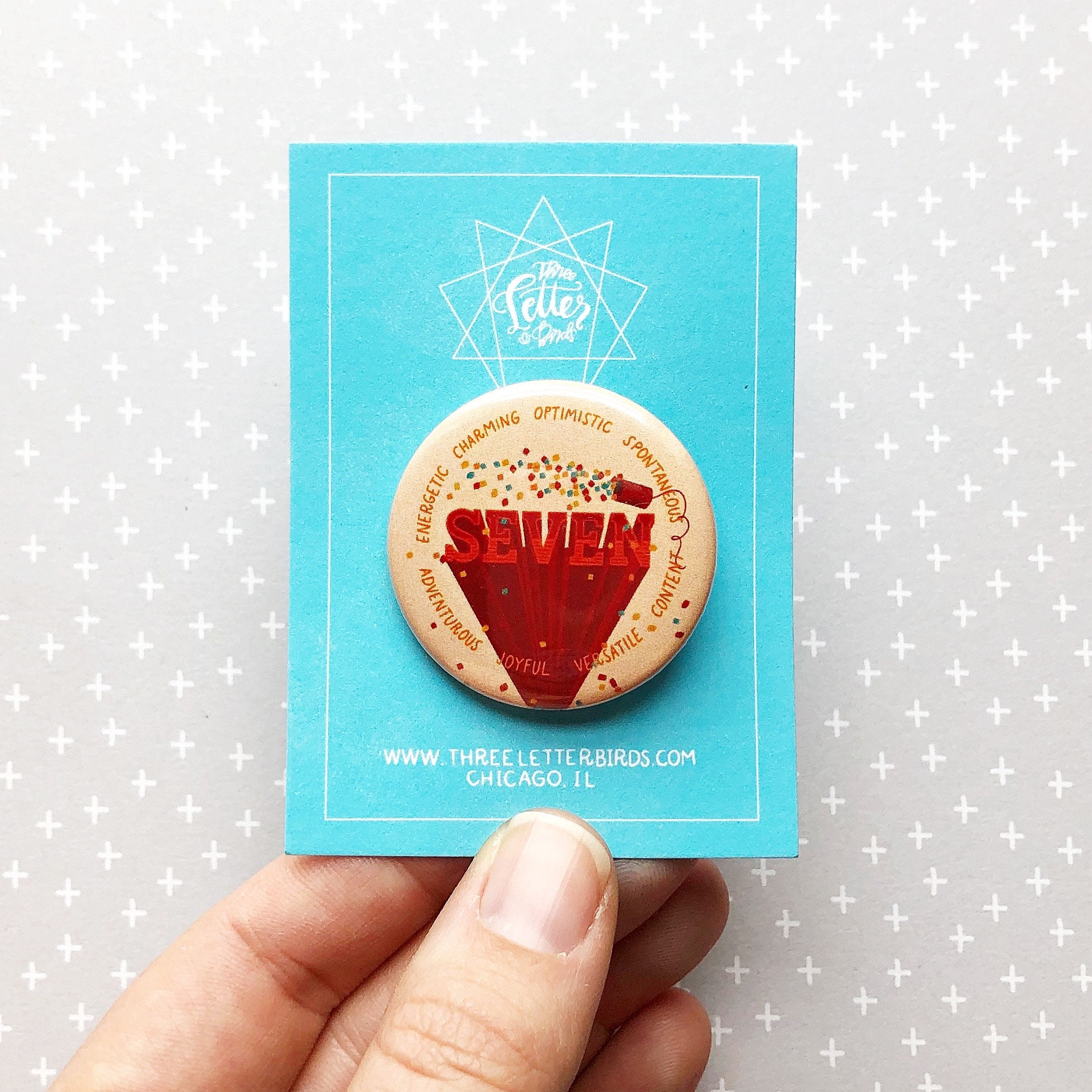 Enneagram Seven Button Badge | Encouragement Gift | Self Love | Self ...