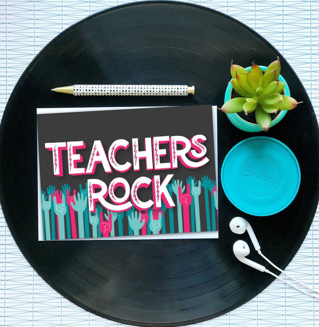 Teachers Rock Greeting Card | Teacher Appreciation | Teacher Gifts ...