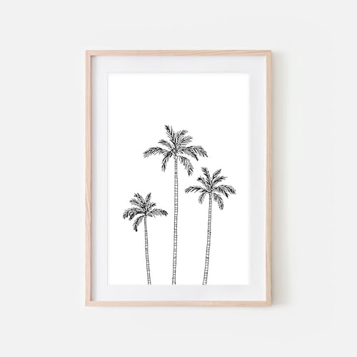 Palm Tree Line Art Palm Tree Print Abstract Palm Wall Decor - Etsy