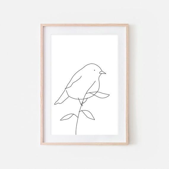 Simple Bird Line Drawing