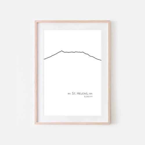 Mt. St. Helens Washington Polygonal Drawing Art Print | Etsy