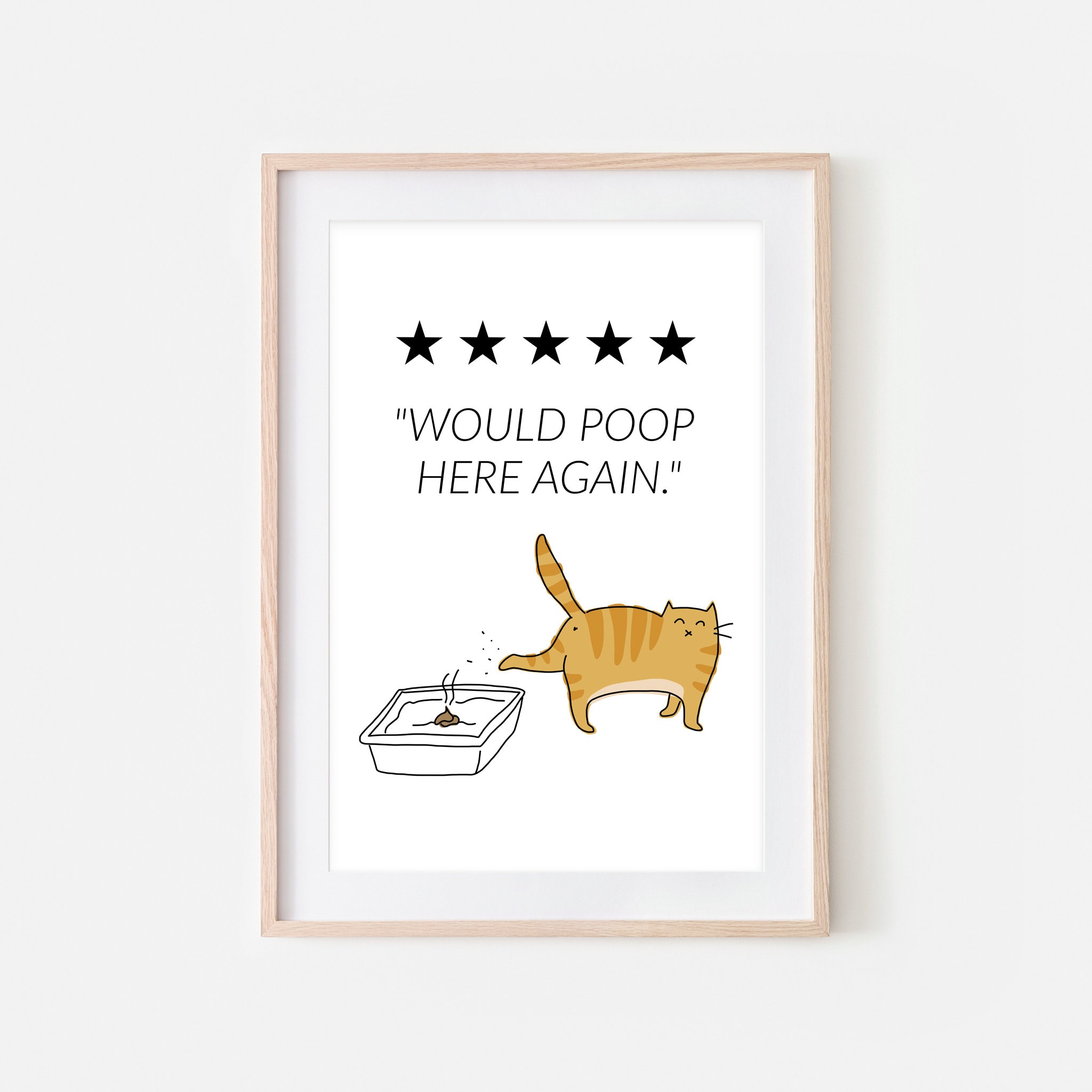 Would Poop Here Again Sign Orange Tabby Cat Funny Bathroom - Etsy