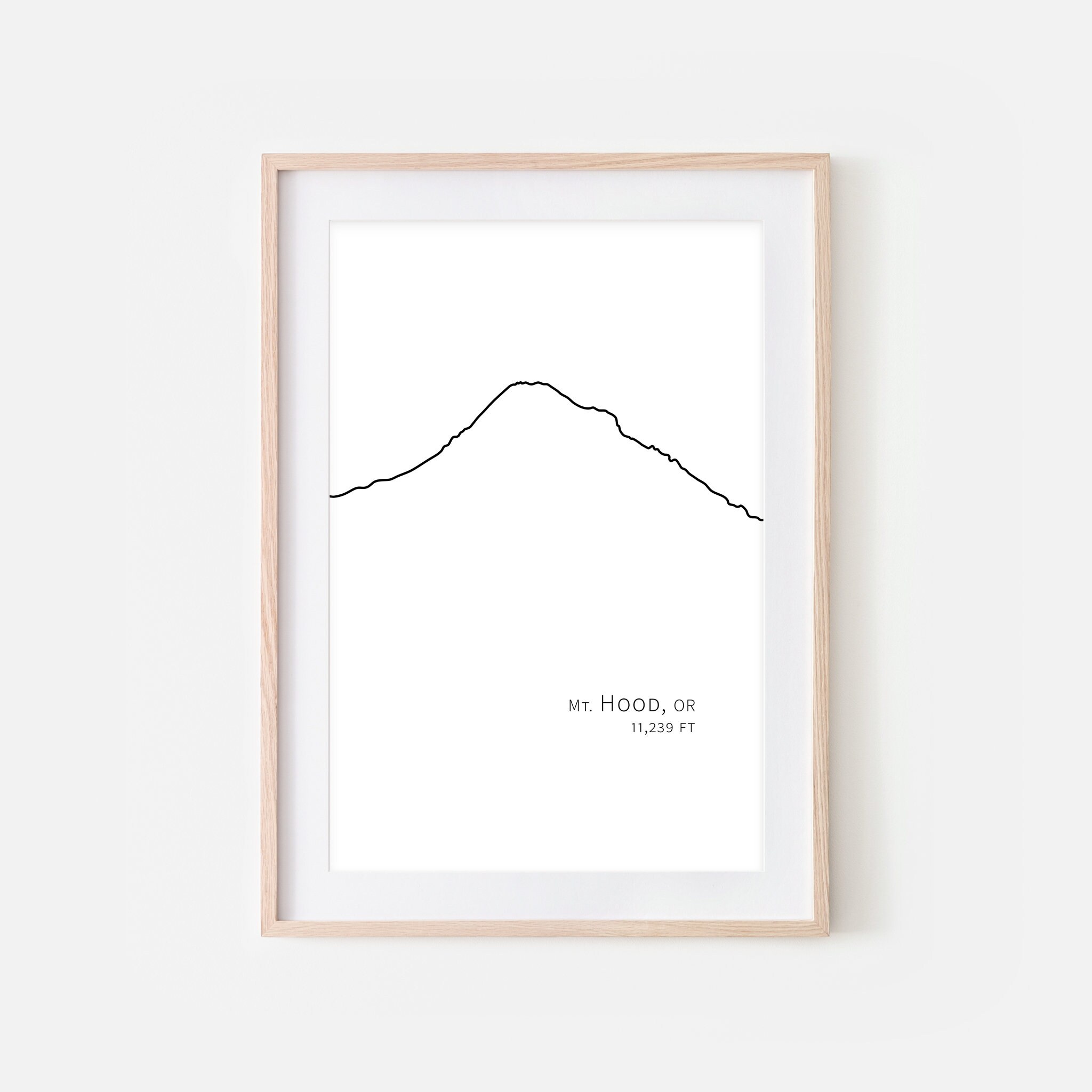 Mt Mount Hood Cascade Mountain Line Art OR Oregon Decor - Etsy