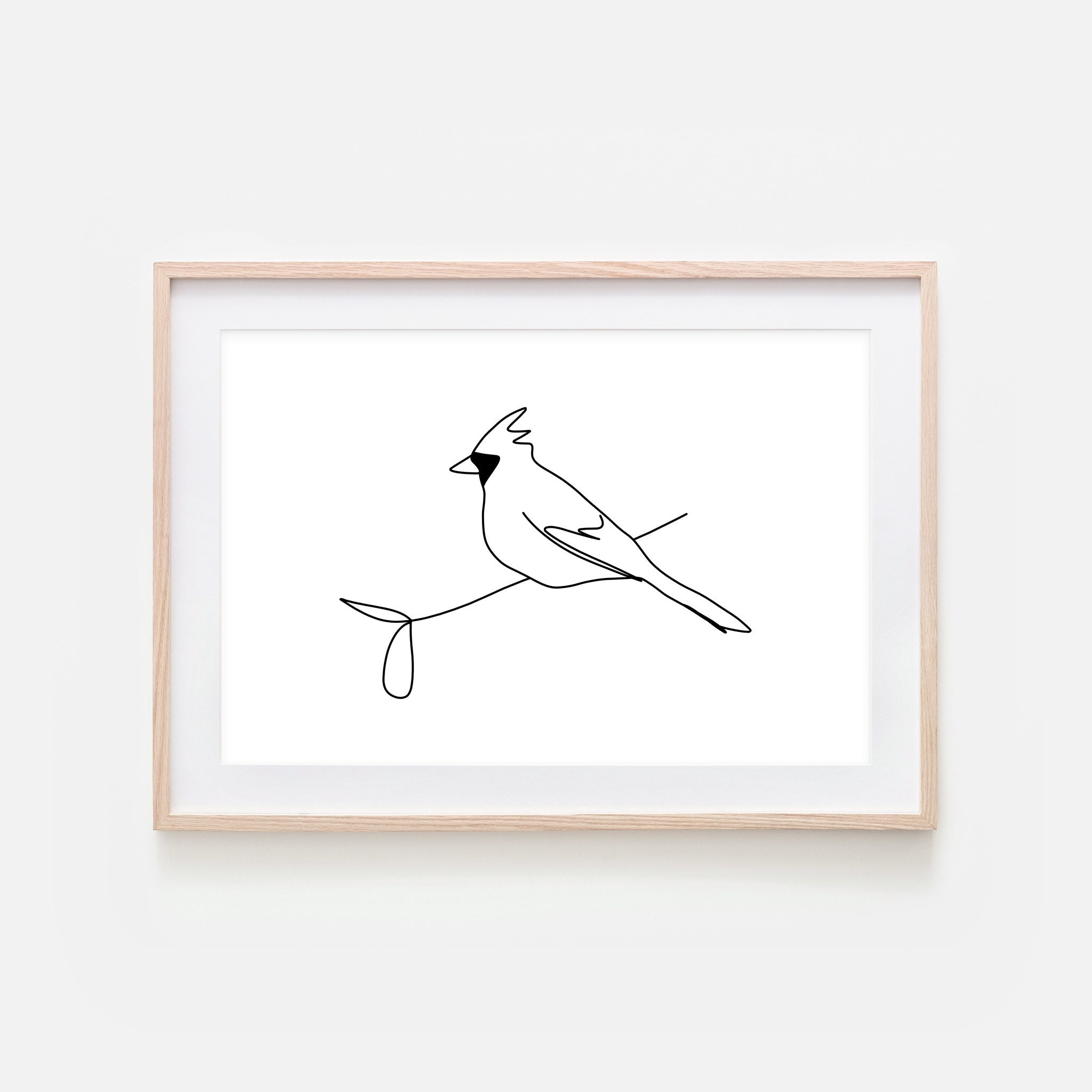 Cardinal Bird Art Print Nature Minimalist Poster Large - Etsy