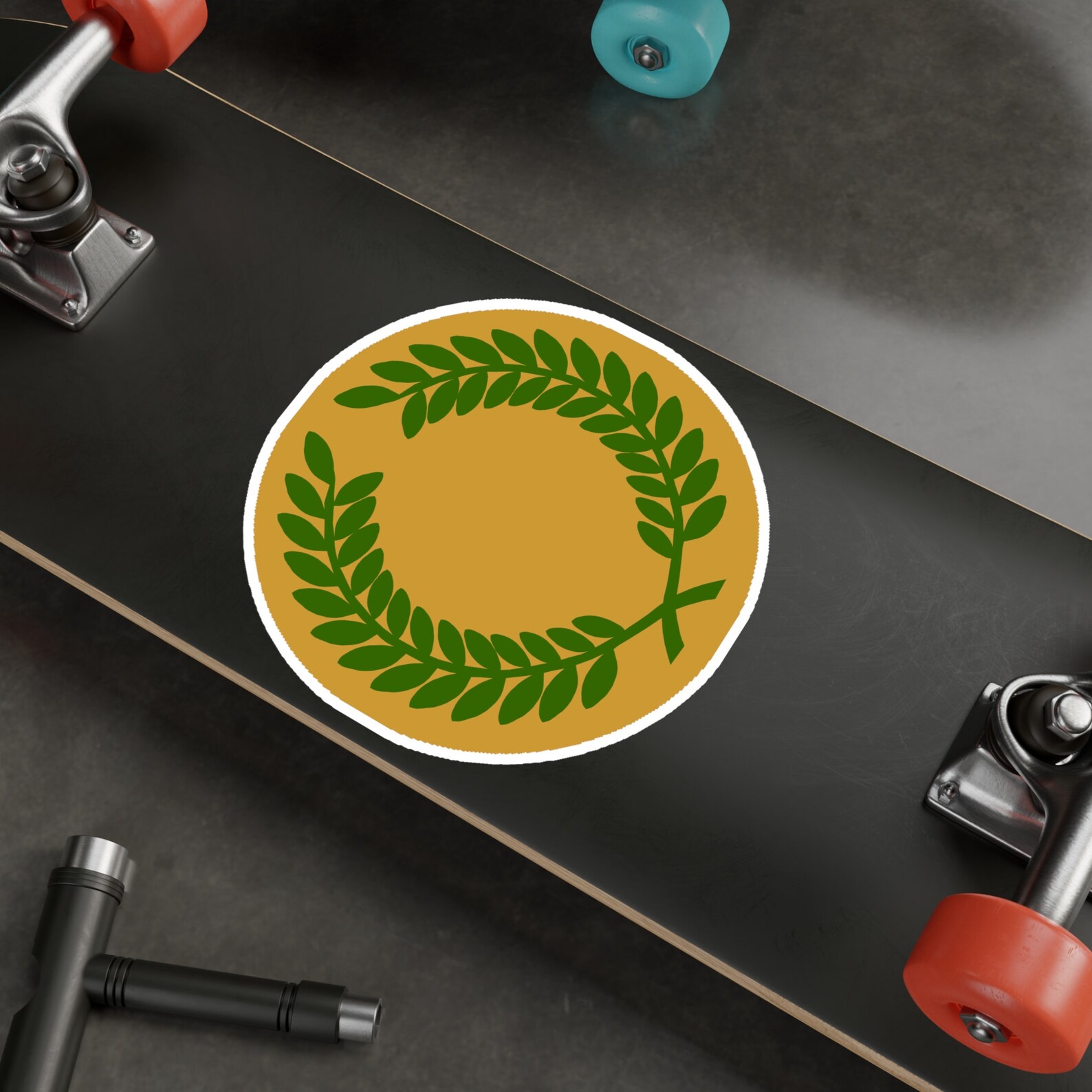 Sticker: Medieval Laurel Vinyl Decal, Kiss Cut, Gold Backing - Etsy