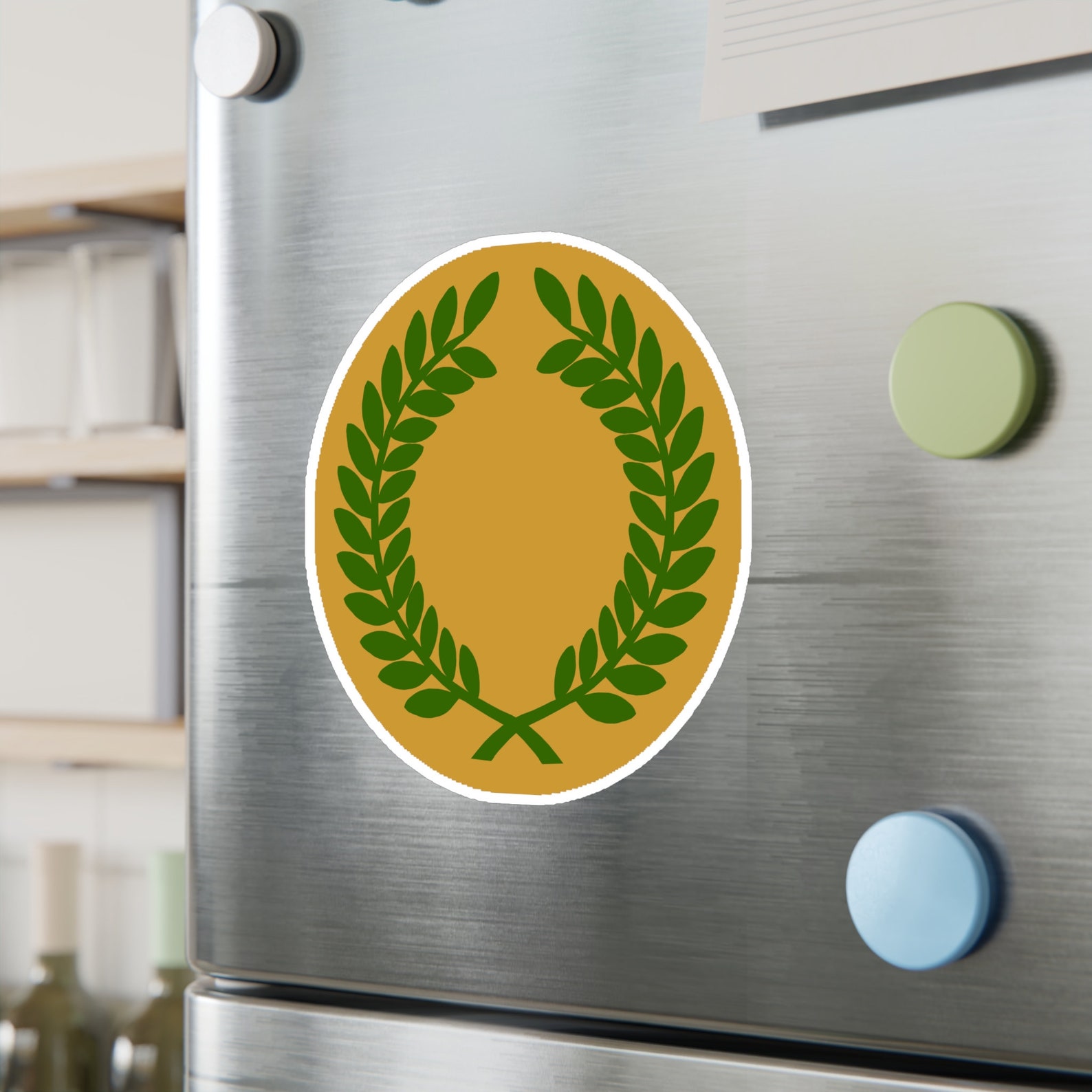 Sticker: Medieval Laurel Vinyl Decal, Kiss Cut, Gold Backing - Etsy