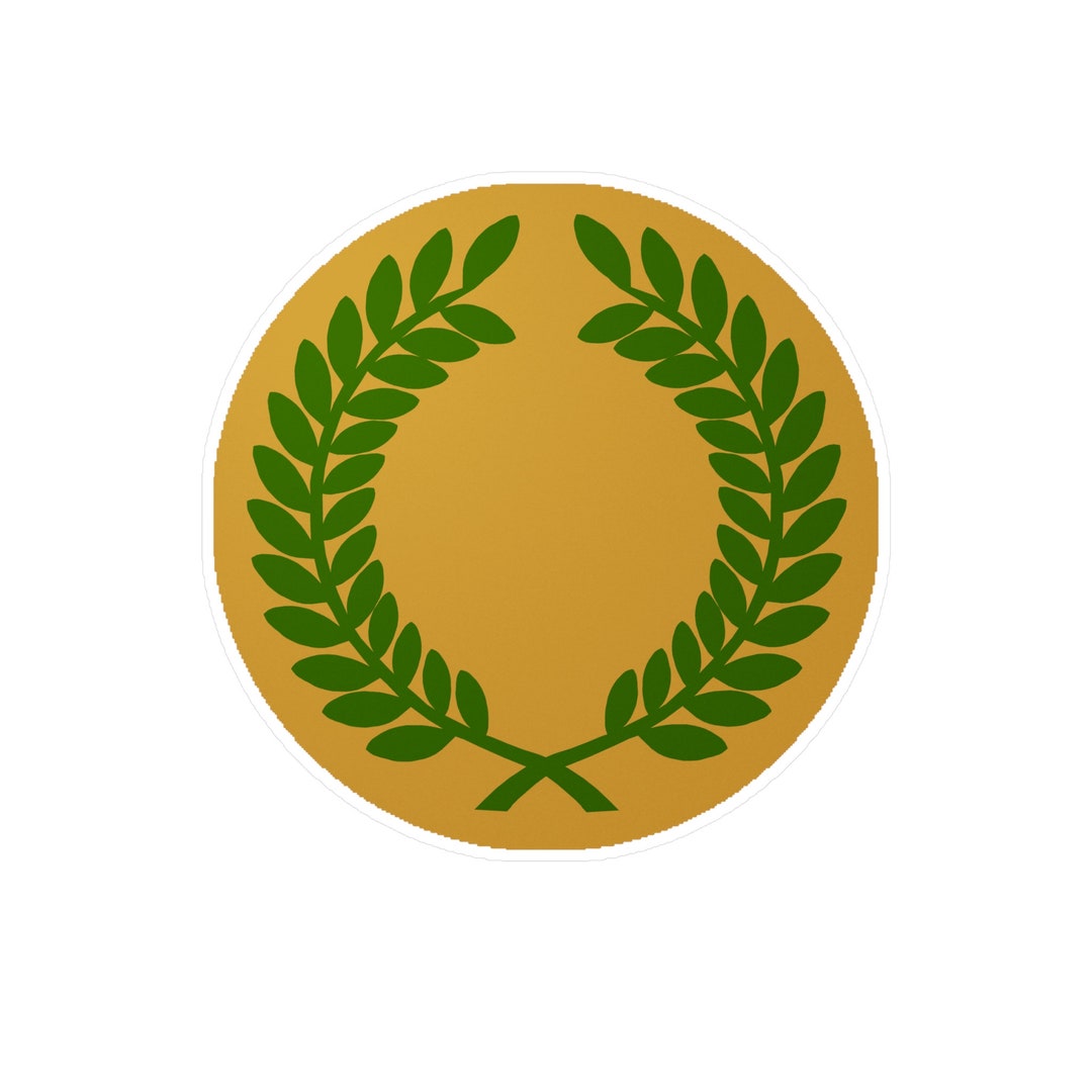 Sticker: Medieval Laurel Vinyl Decal, Kiss Cut, Gold Backing - Etsy