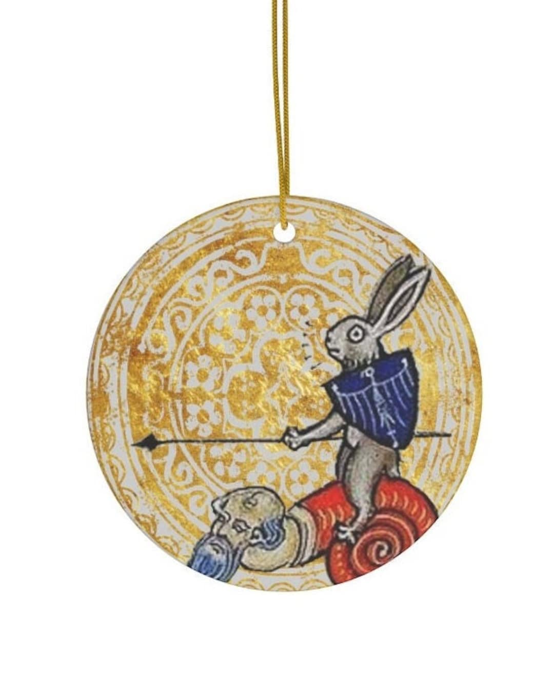 Murder Rabbit Medieval Marginalia, Ulrich Von Rabbitstein, Ornament - Etsy