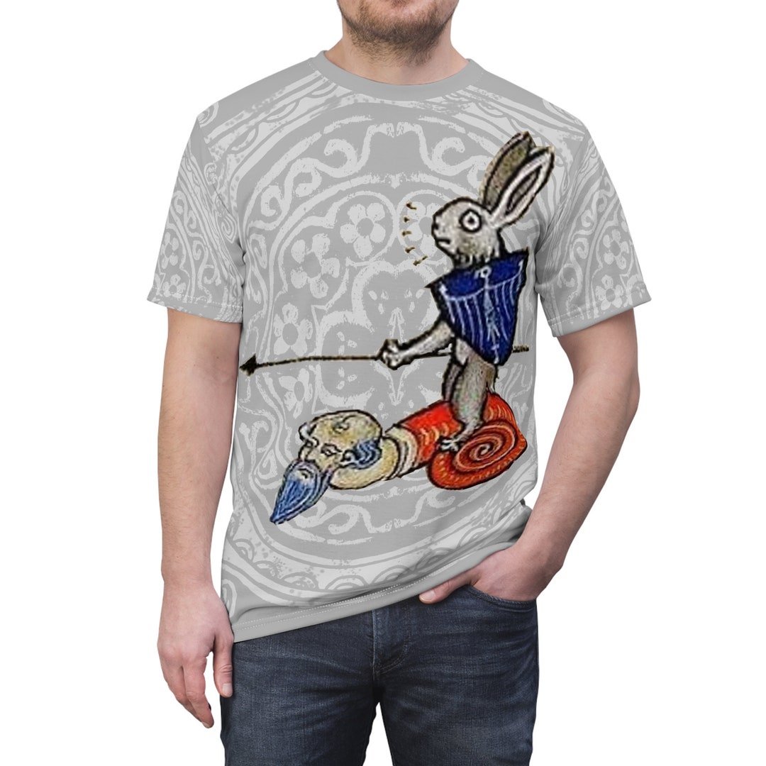 Unisex Tee: Medieval Illuminated Marginalia Rabbit Jousts! - Etsy