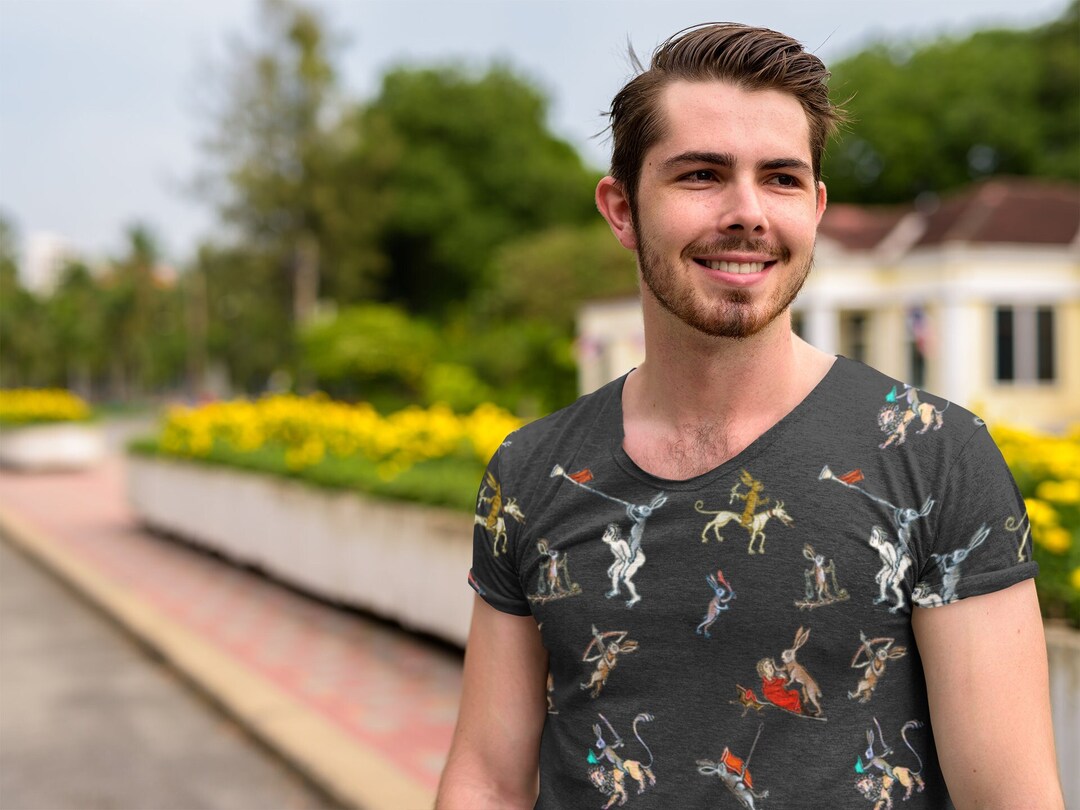 Rabbits Galore! Medieval Marginalia, Unisex AOP Cut & Sew Tee - Etsy