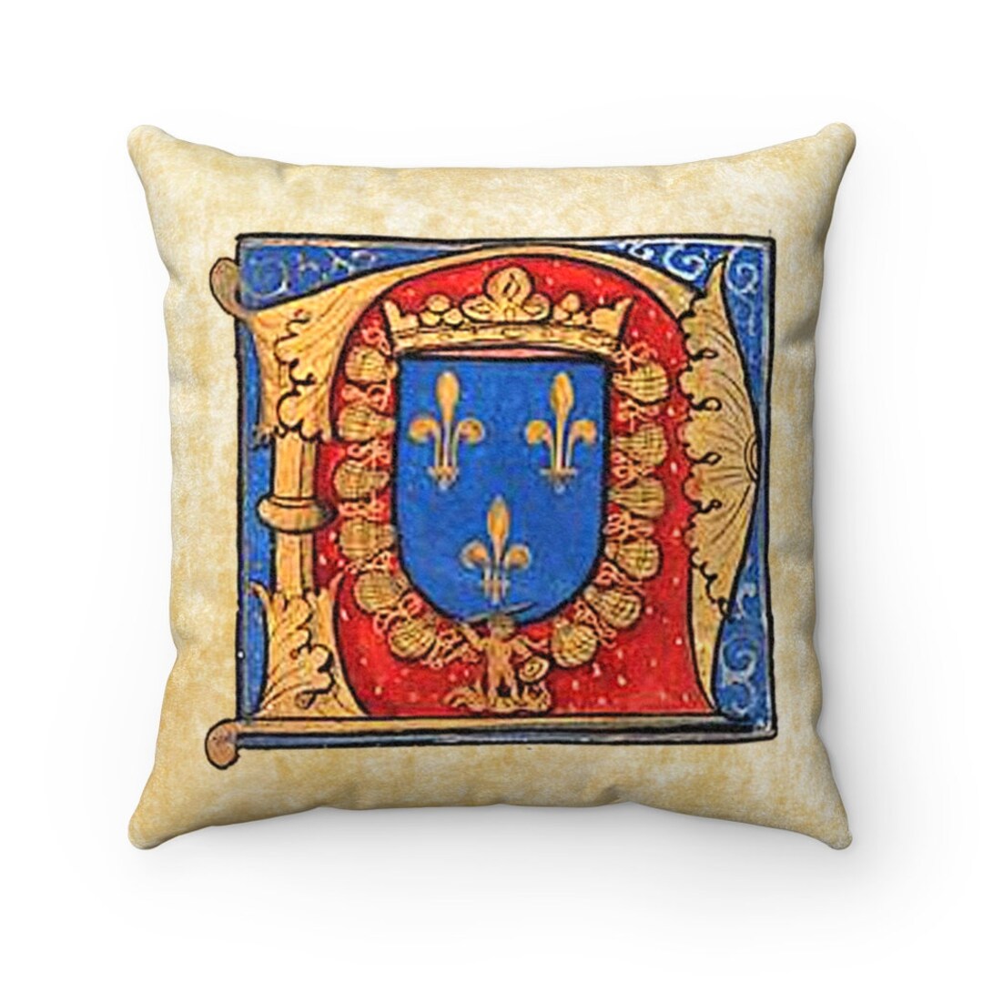 Letter N Medieval Calligraphy Illumination Faux Suede Square - Etsy