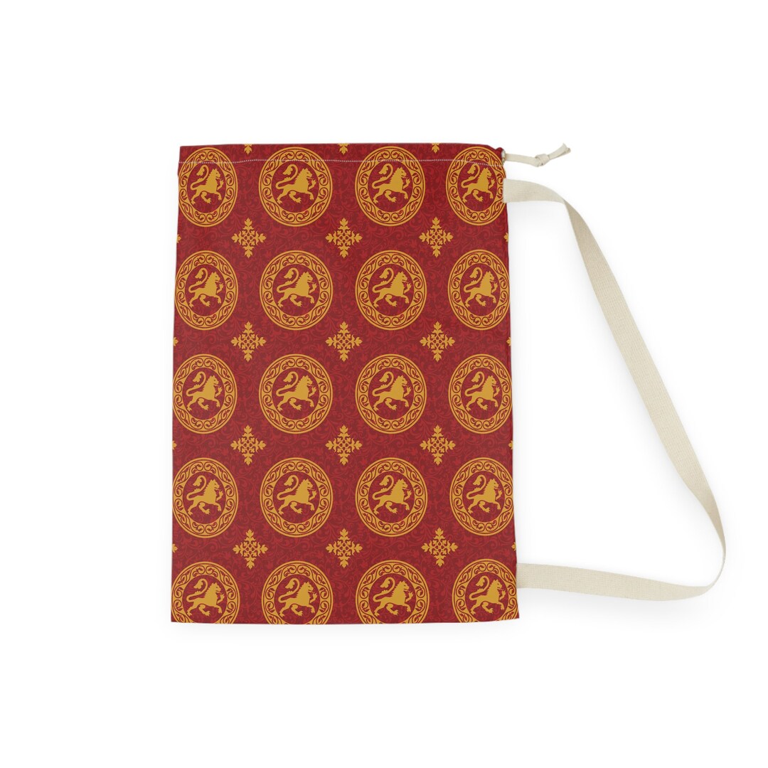 Armor Bag, Canvas, Medieval Heraldic Lion Statant Tile, Red and Gold V2 ...