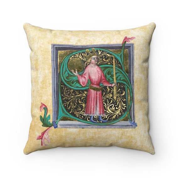 Letter S Medieval Calligraphy Illumination Faux Suede Square - Etsy