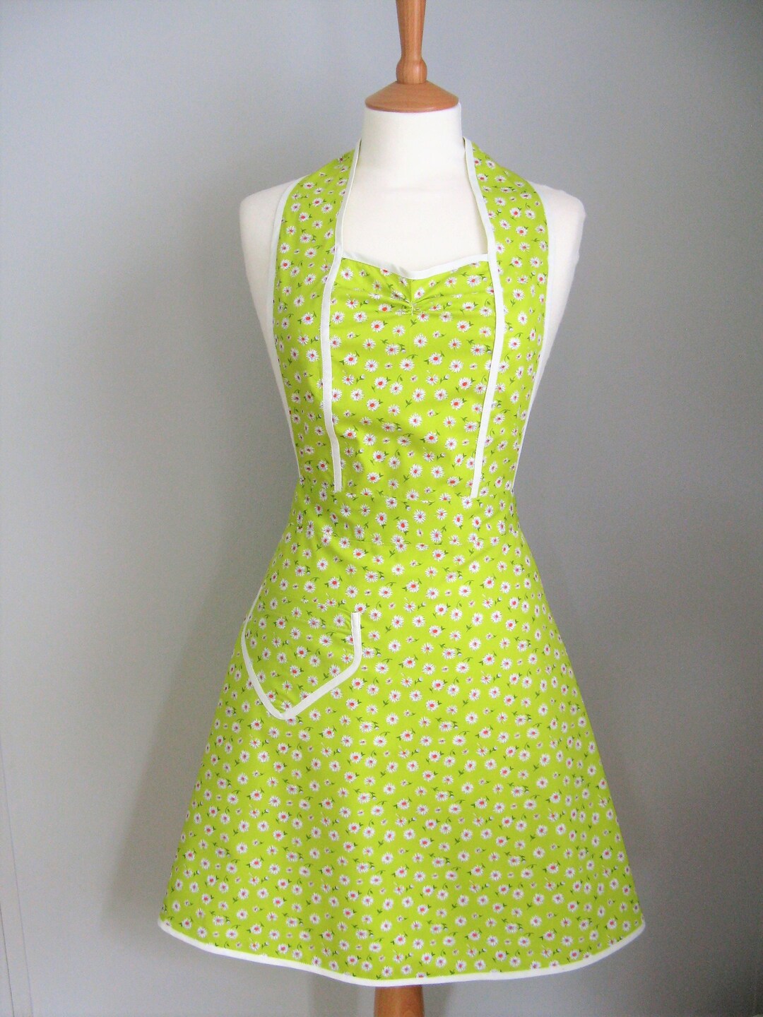1940s Apron - Womens Apron - Retro Apron - Vintage Style Apron - Lime ...