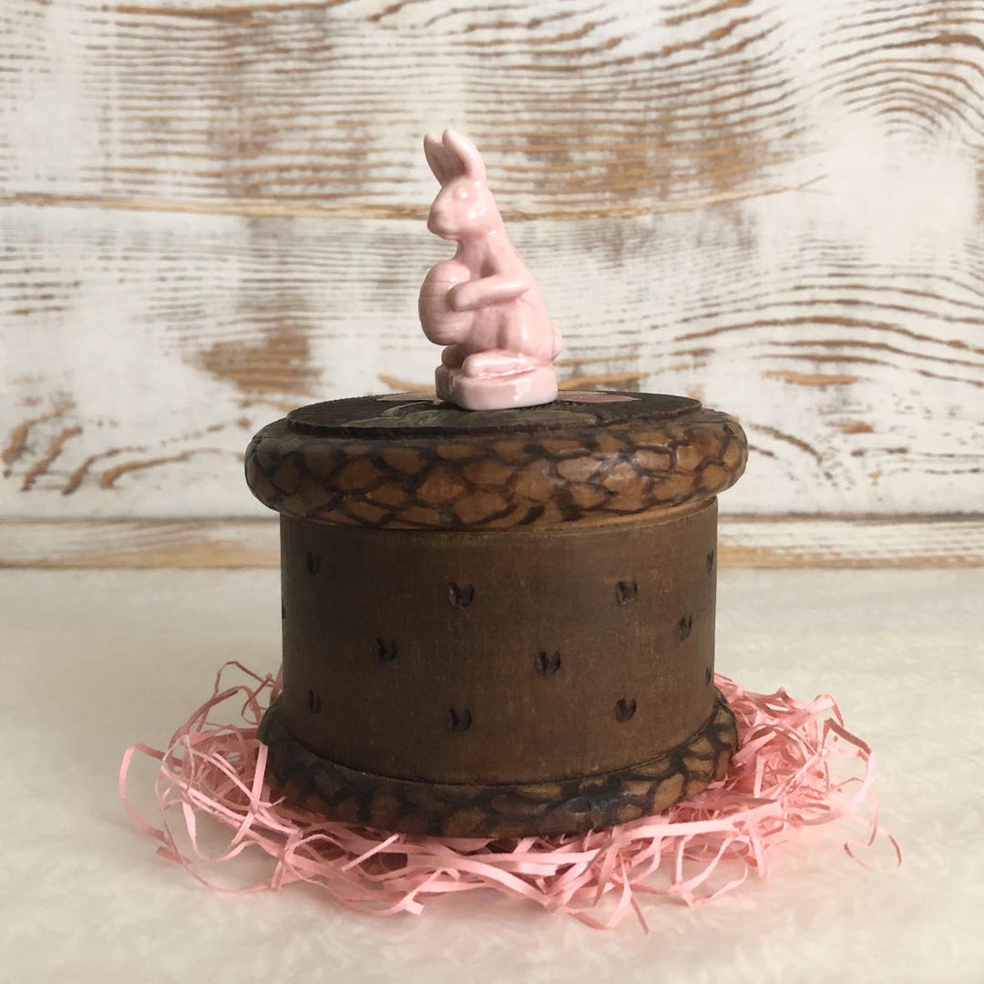 Vintage Miniature Pink Easter Bunny Figurine ~ Retro Easter Decor, Gift ...