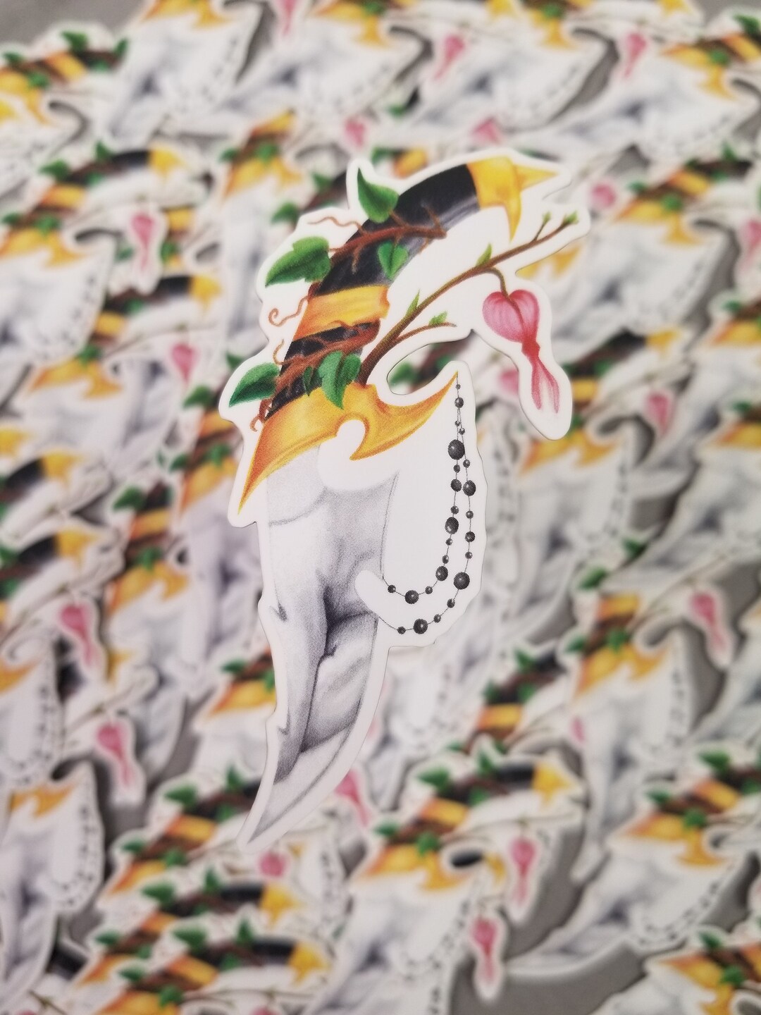 Bleeding Heart Dagger Knife Waterproof Matte Sticker - Etsy Australia