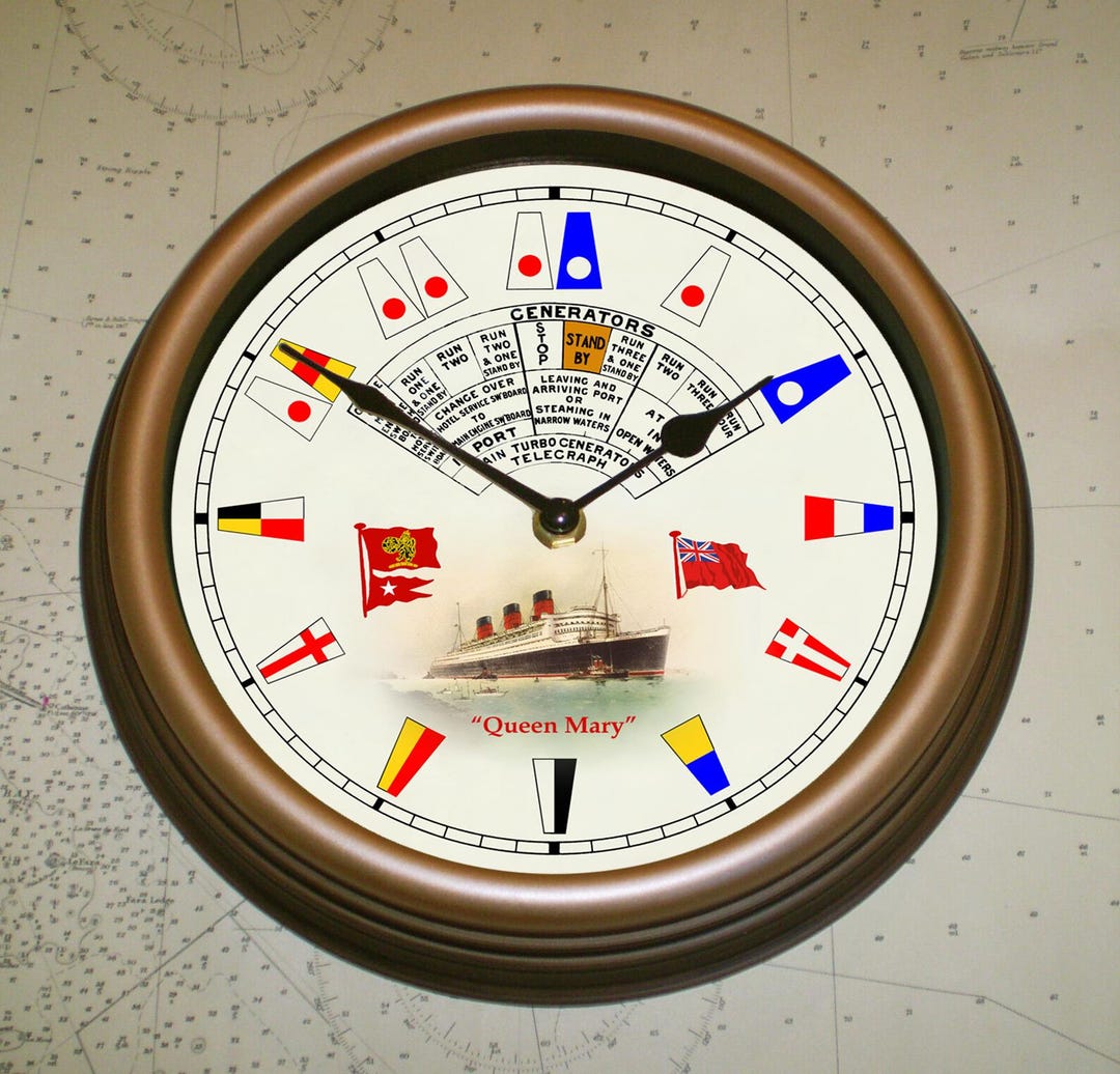 RMS Queen Mary Wall Clock, White Star Line, Cunard. - Etsy