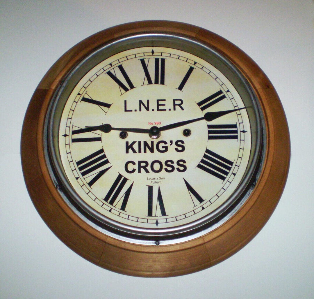 LNER Vintage Style Wooden Clock, Kings Cross Station, London. - Etsy