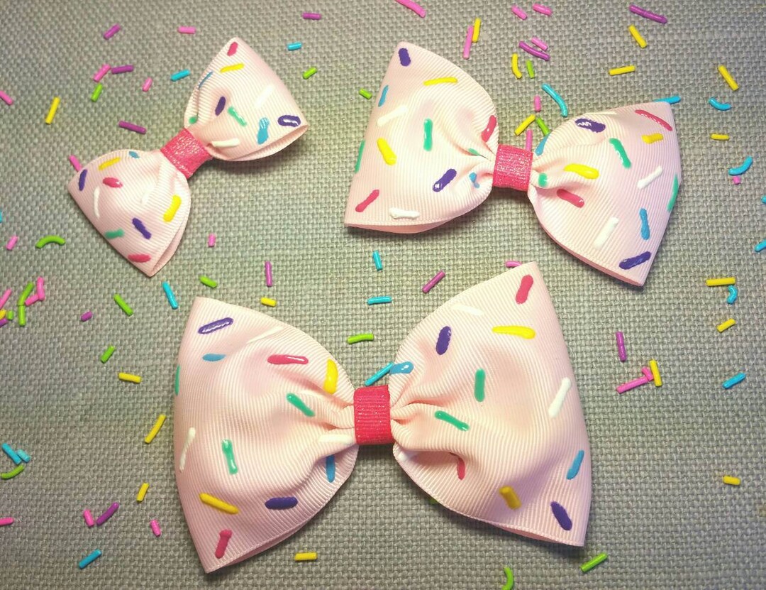 Sprinkles Bows, Confetti Hair Accessory, Smash Cake Donut Sprinkles ...