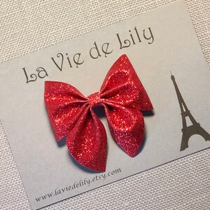 Red Glitter Bow, Christmas Bow, Holiday Sparkle Glitter, Ruby Birthday ...