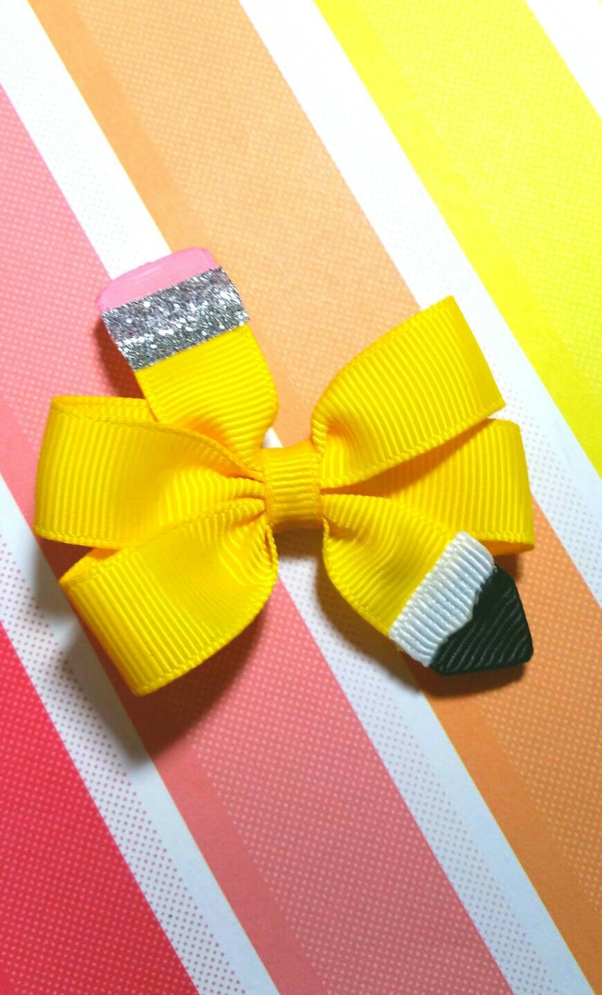 Pencil Hair Bow Pencil Pinwheel Bow School Bow Hair - Etsy Canada