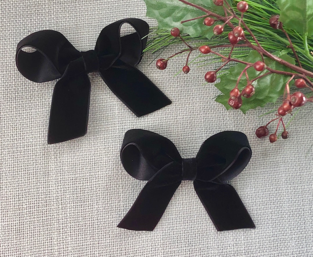 Black Velvet Bows Set of 2 or Single Bow Christmas Bows - Etsy